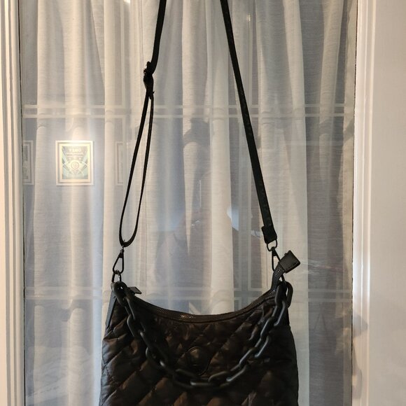 Pajar | Bags | Quilted Shoulder Bag With Chain Like Accents | Poshmark